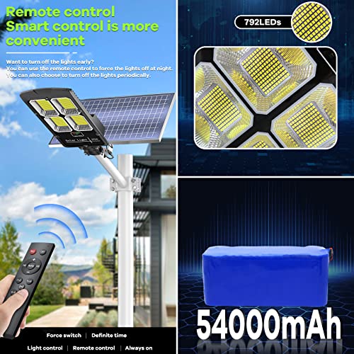 HYPERAZA 1000W Solar Street Lights Dusk to Dawn Solar Light 80000LM High Brightness Remote Controlled Solar Street Light Outdoor with Motion Sensor IP66 Waterproof fit for Yard, Garden, Parking Lot