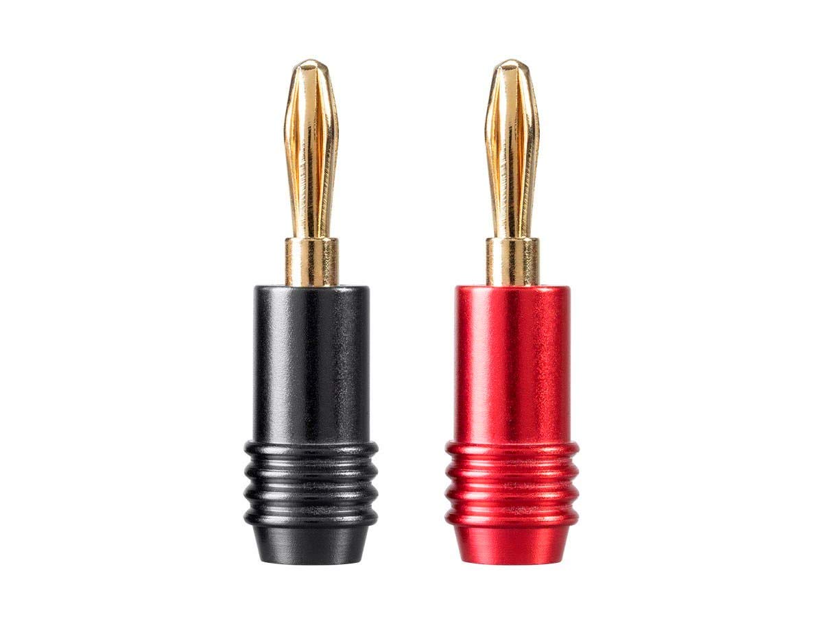 Monoprice 10 Pair Affinity Series 24k Gold Speaker Banana Plug,Black/Red