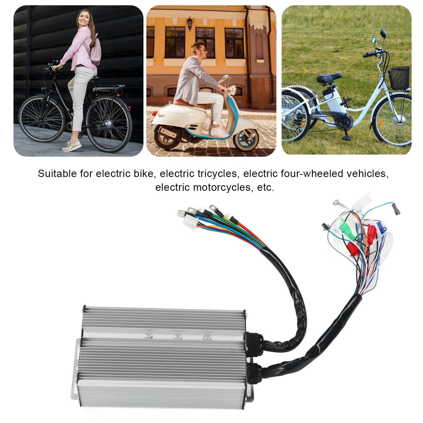 CHICIRIS Intelligent Brushless Controller, Aluminum Alloy Shell 24 Tubes 36V 48V 60V 3000W Brushless Motor Controller for Electric
