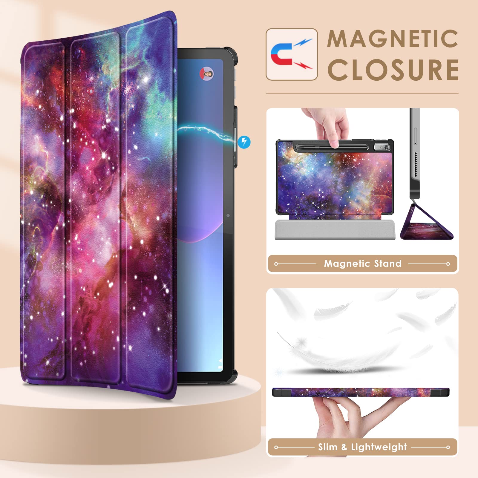 DETUOSI Slim Smart Case for Lenovo Tab P11 Pro 2nd Gen 11.2" 2022 (TB-132FU/ TB-138FC),【Auto Sleep/Wake】 Ultra Thin Folio Leather Protective Book Cover Hard Back Shell+Tri-fold Magnetic Stand/Closure