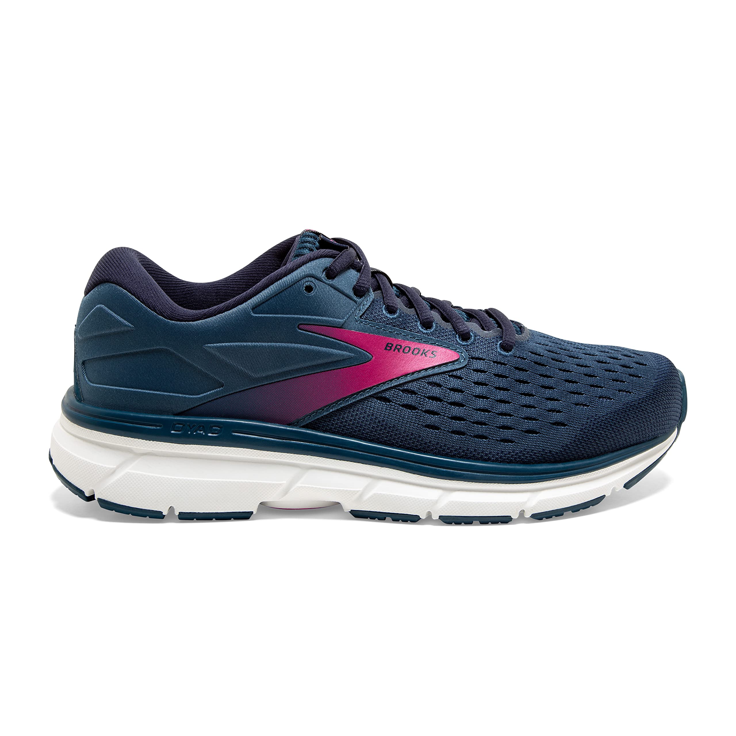 Brooks Women's Dyad 11 Running Shoe - Blue/Navy/Beetroot - 11 Wide