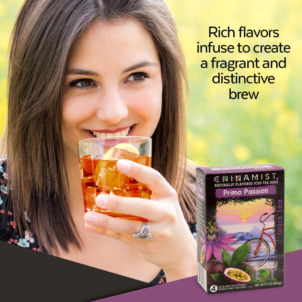China Mist Iced Tea β Primo Passion Black Tea Infusion β Refreshing and Delicious β Each Tea Bag Yields 1/2 Gallon β 4 bags.