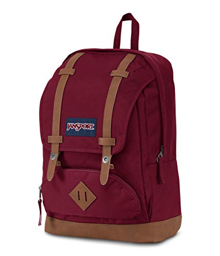 JanSport Cortlandt Laptop Backpack, Viking Red, 15” Laptop Sleeve-Synthetic Leather Shoulder Computer Bag with Large Compartment, Padded Straps-Book Rucksack for Men, Women