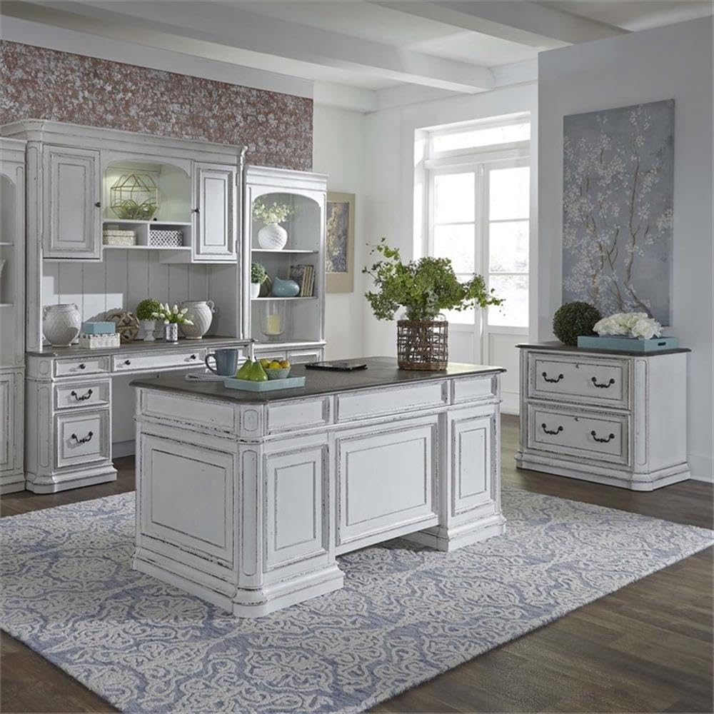 Liberty Furniture INDUSTRIES Magnolia Manor Bunching Bookcase, W32 x D15 x H78, White