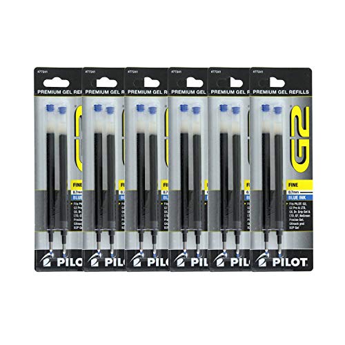 Pilot G2, Dr. Grip Gel/Ltd, ExecuGel G6, Q7 Rollerball Gel Ink Pen Refills Green 7 mm 12 Pack