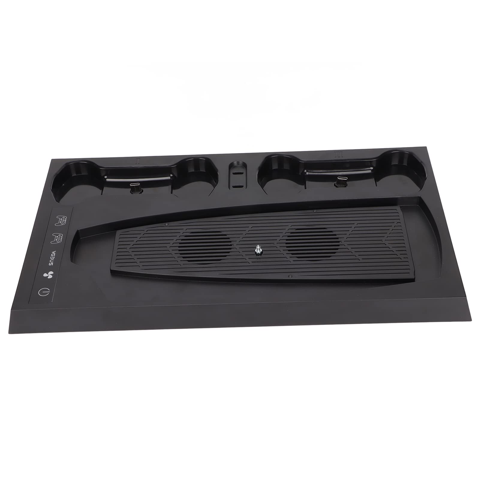 Cuifati Game Console Cooling Fan Stand, Multifunction Cooling Stand for PS5 Cooling Stand with Dual Fast Charging Station