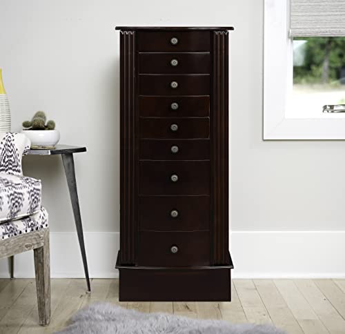 Hives and Honey Julia Jewelry Armoire, 40in X 17in X 12in, Walnut