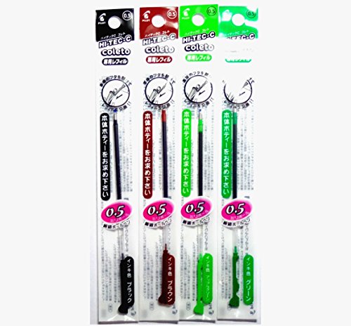 Pilot Hi-Tec-C Coleto Gel Ink Pen Refill 0.5mm, 15-color Set(Japan Import) [Komainu-Dou Original Package]