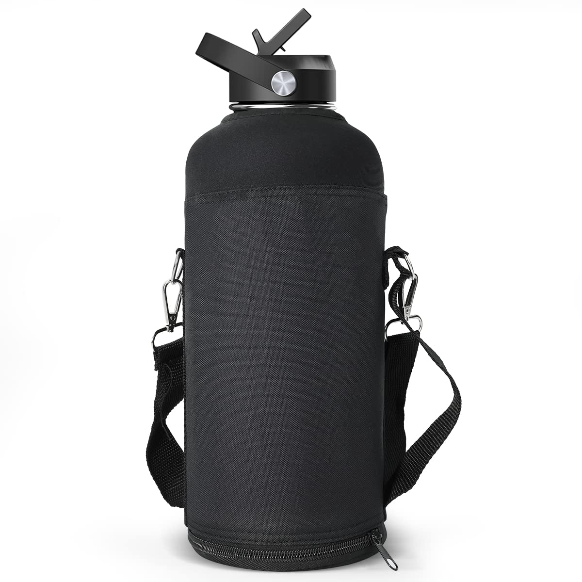 BUZIO Water Bottle Holder Carrying Pouch for 64 oz Bottles - Carry, Protect and Insulate Your Flask with This Military Grade Carrier an Adjustable Padded Shoulder Strap