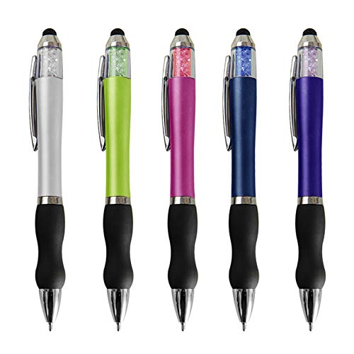 MiSiBao Ballpoint Writing Pens,8 pack(5 count+3 refills) with Stylus Tips 1mm Medium Point Pen Black Ink Pen Stylus Pens for iPads