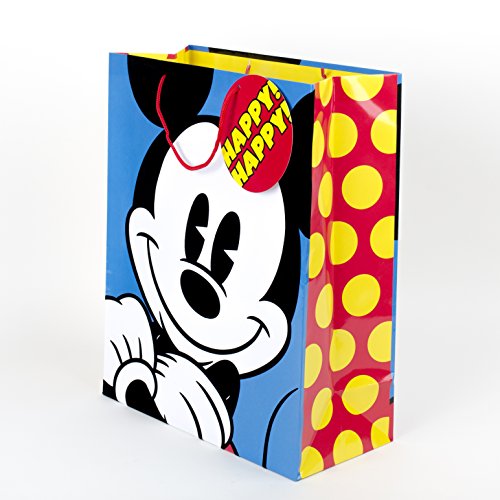 Hallmark Disney 15" Extra Large Gift Bag with Tissue Paper (Mickey Mouse) for Birthdays, Kids Parties or Any Occasion
