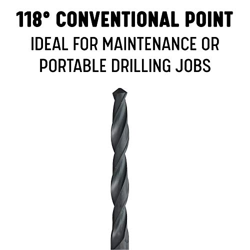 Drill America - DWDN3/8P6 3/8" High Speed Steel Black Oxide Drill Bit (Pack of 6), DWDN Series