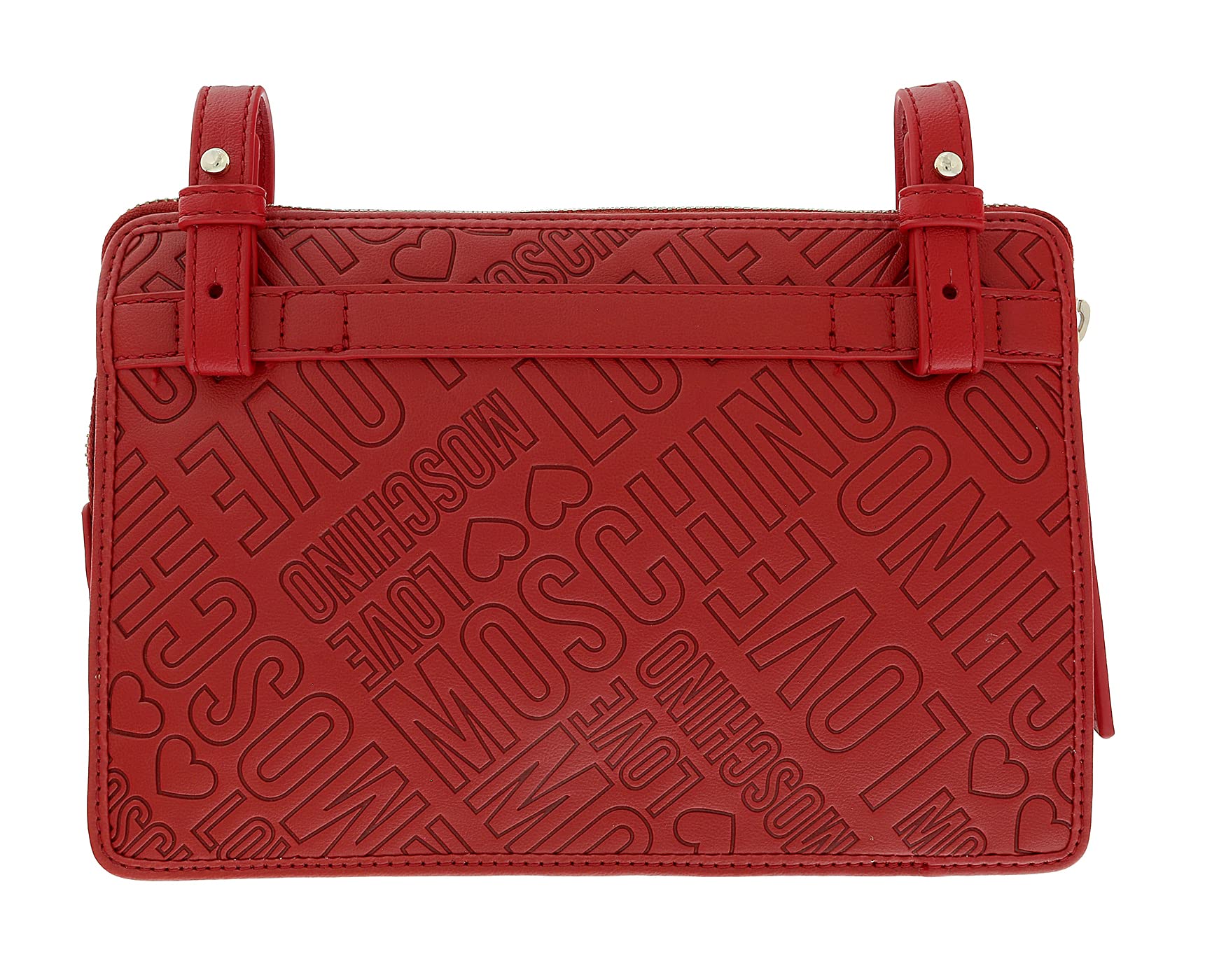 Love Moschino Red Signature Embossed Small Shoulder Bag for womens