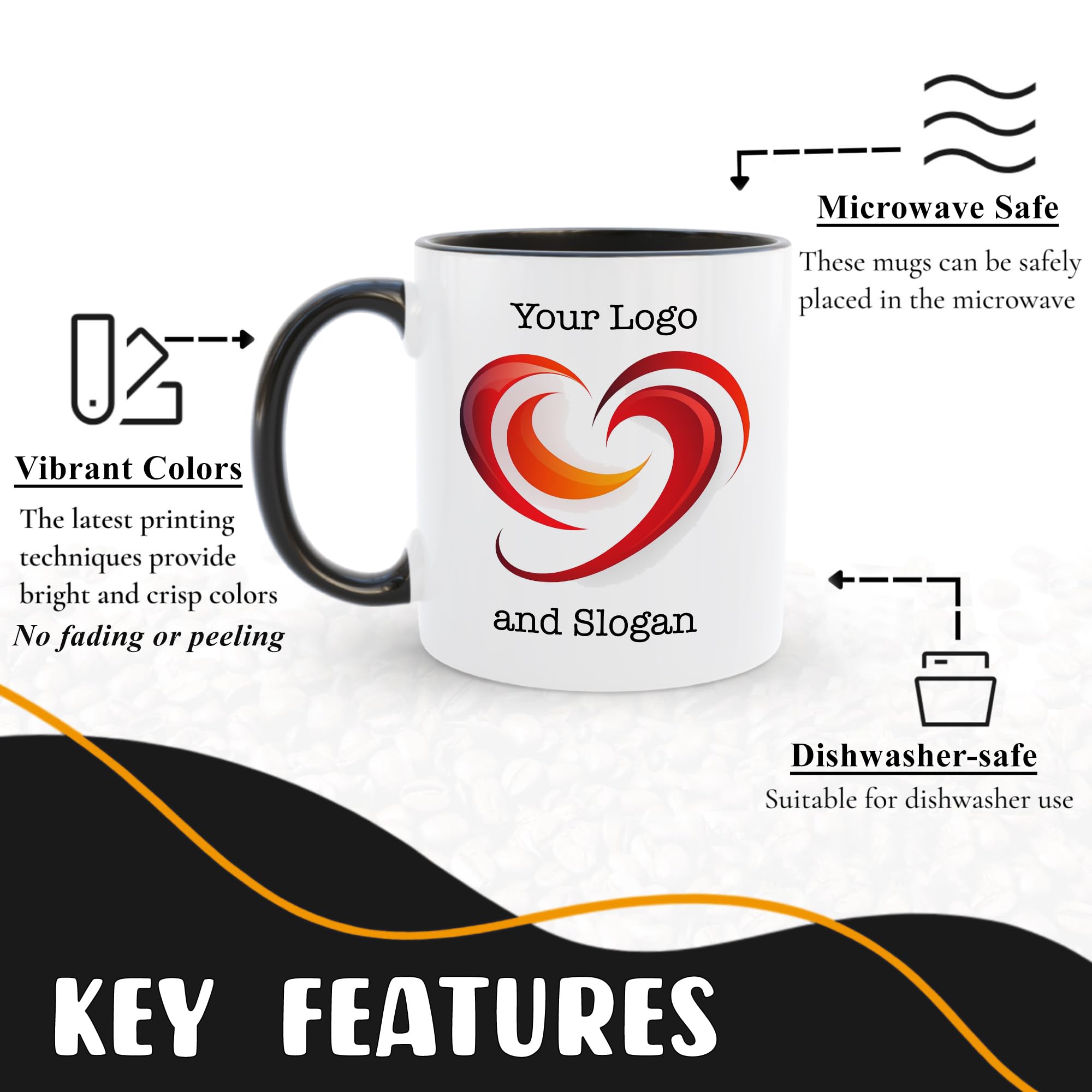 Giftbees Personalized Coffee Mug, Custom Picture Text or Logo Ceramic Mug, Customized Gift for Men & Women, Taza Personalizada with Photo and Words, Customizable 11 Oz Tea Cup | White