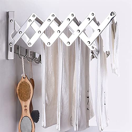 EAFTOS Retractable Folding Material Wall Mounted Drying Rack Stainless Steel Clothes Drying Rack for Bathroom Kitchen Hotel