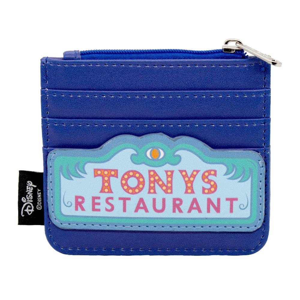 Disney Wallet, ID Zip Top, Lady and the Tramp Tonys Restaurant Blues, Vegan Leather