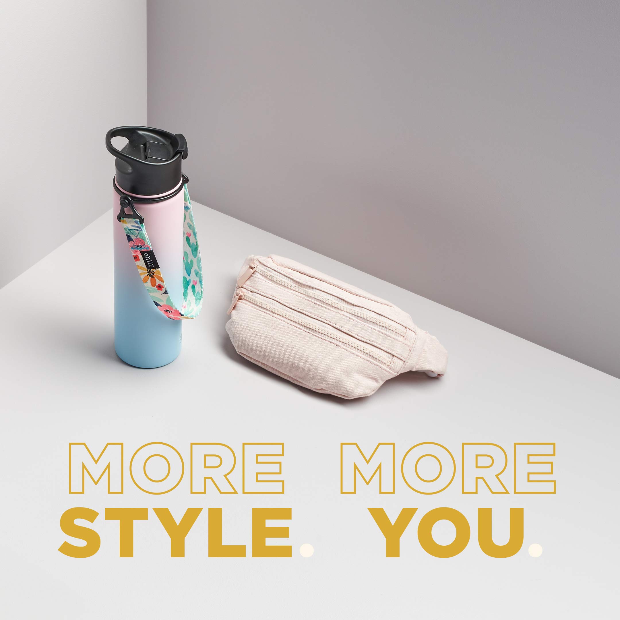 Chill. Water Bottle Holder with Strap, Sonora