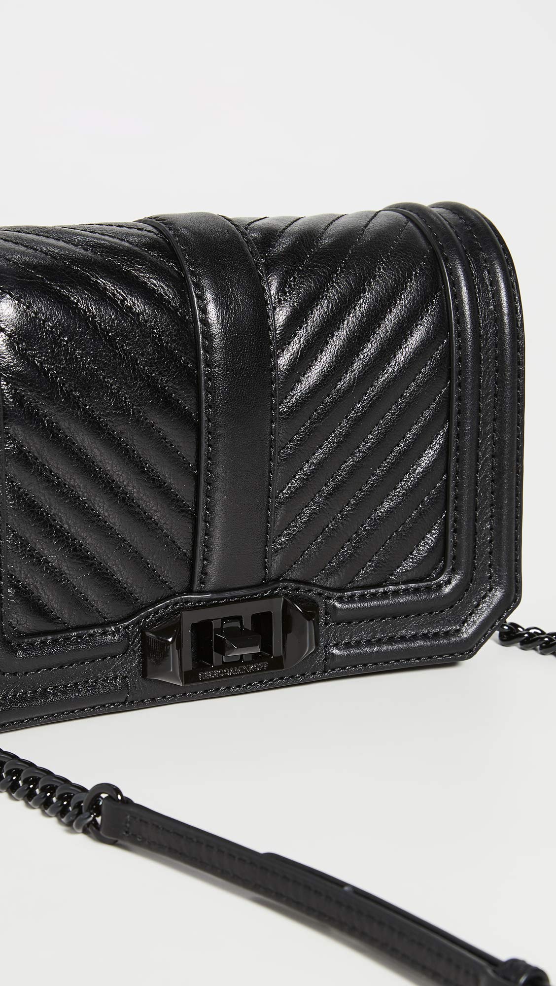 Rebecca Minkoff womens Chevron Quilted Love Crossbody Handbag, Black, One Size US