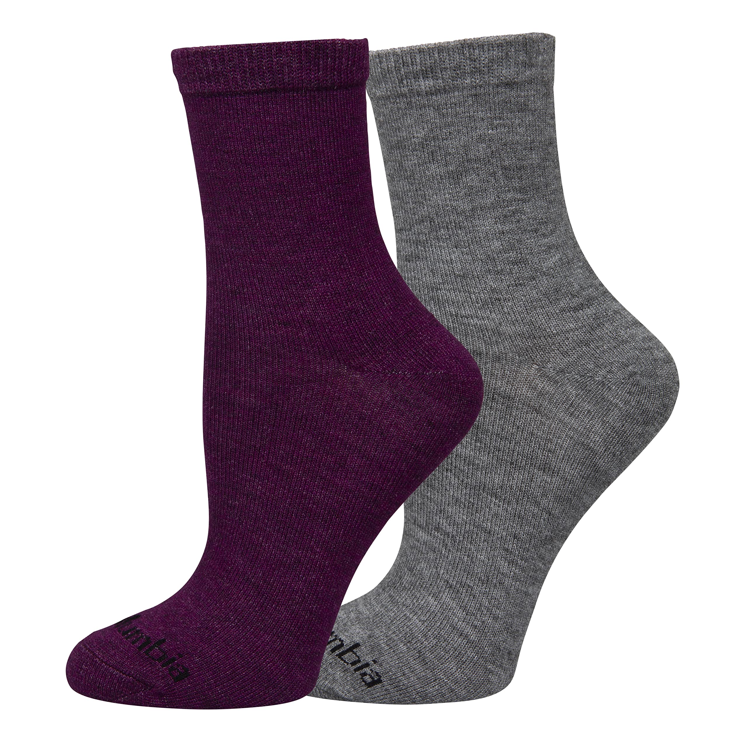 Columbia Women's Multi Color Space Dye Light Weight Anklet Socks 2 Pair, W.Iris/Char, Women's 4-10