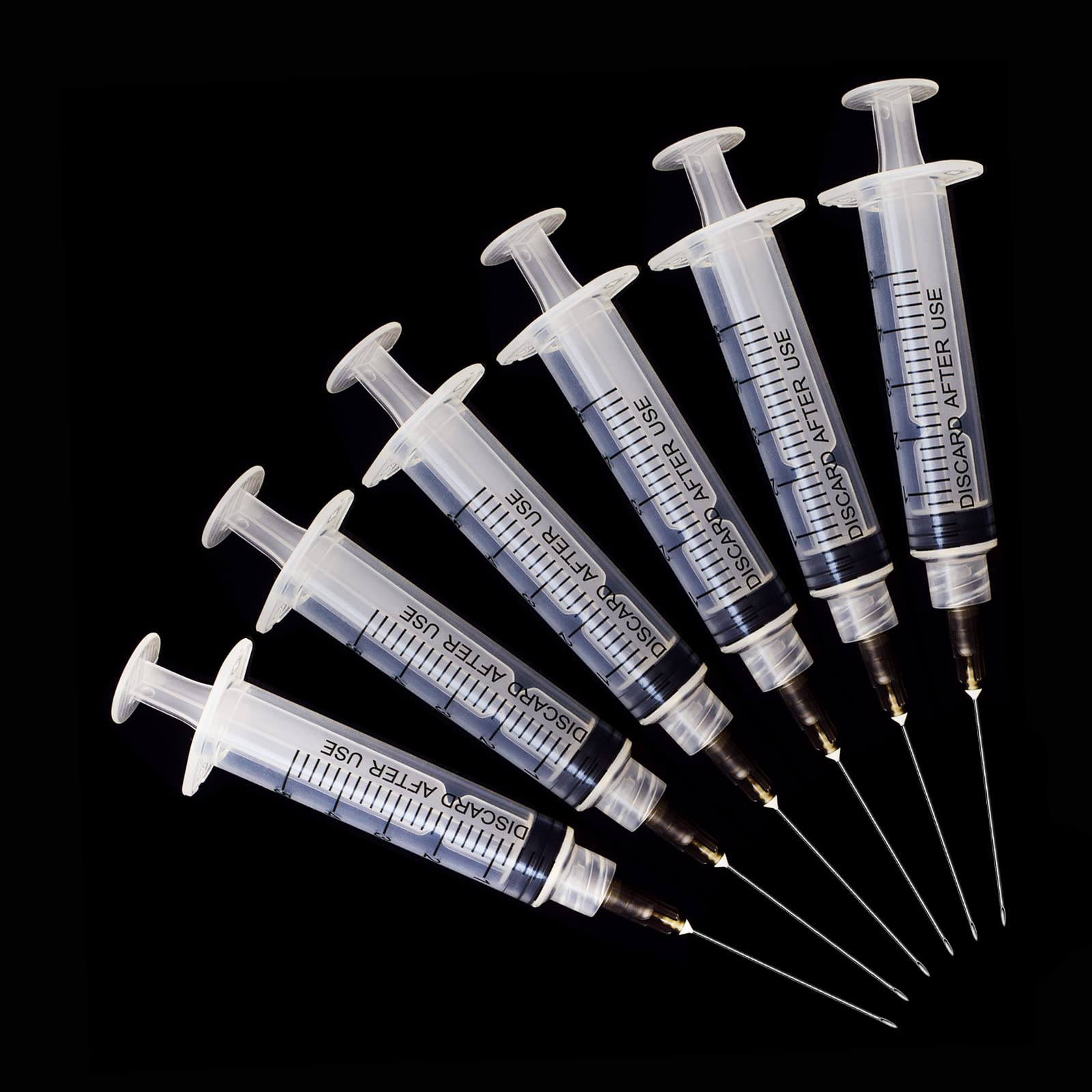 Disposable 5ml-cc Syringe with 22 Gauge 1 Inch Needle, Individual Wrapped, Pack of 20