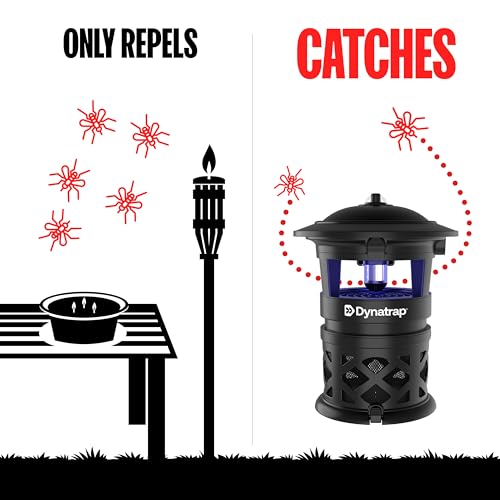 DynaTrap DT1130SR 1/2 Acre Mosquito & Flying Insect Outdoor Trap and Killer β Kills Mosquitoes, Flies, Wasps, Gnats, & Other Flying Insects - Bug Zapper Alternative - Black
