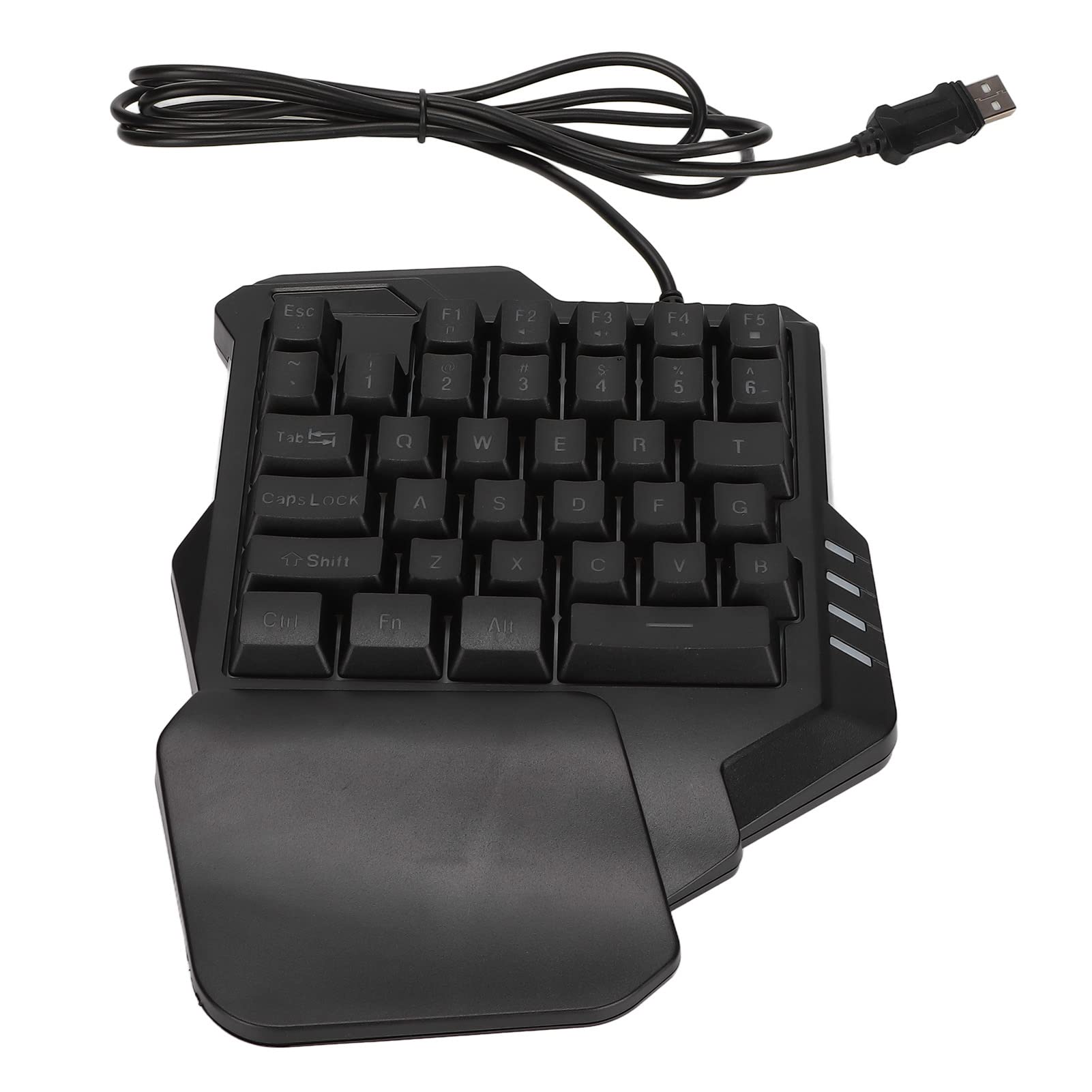 LISND One Handed Keyboard, Plug and Play One Handed Gaming Keyboard Ergonomic Design Wide Compatibility for Dorm for Game for Home