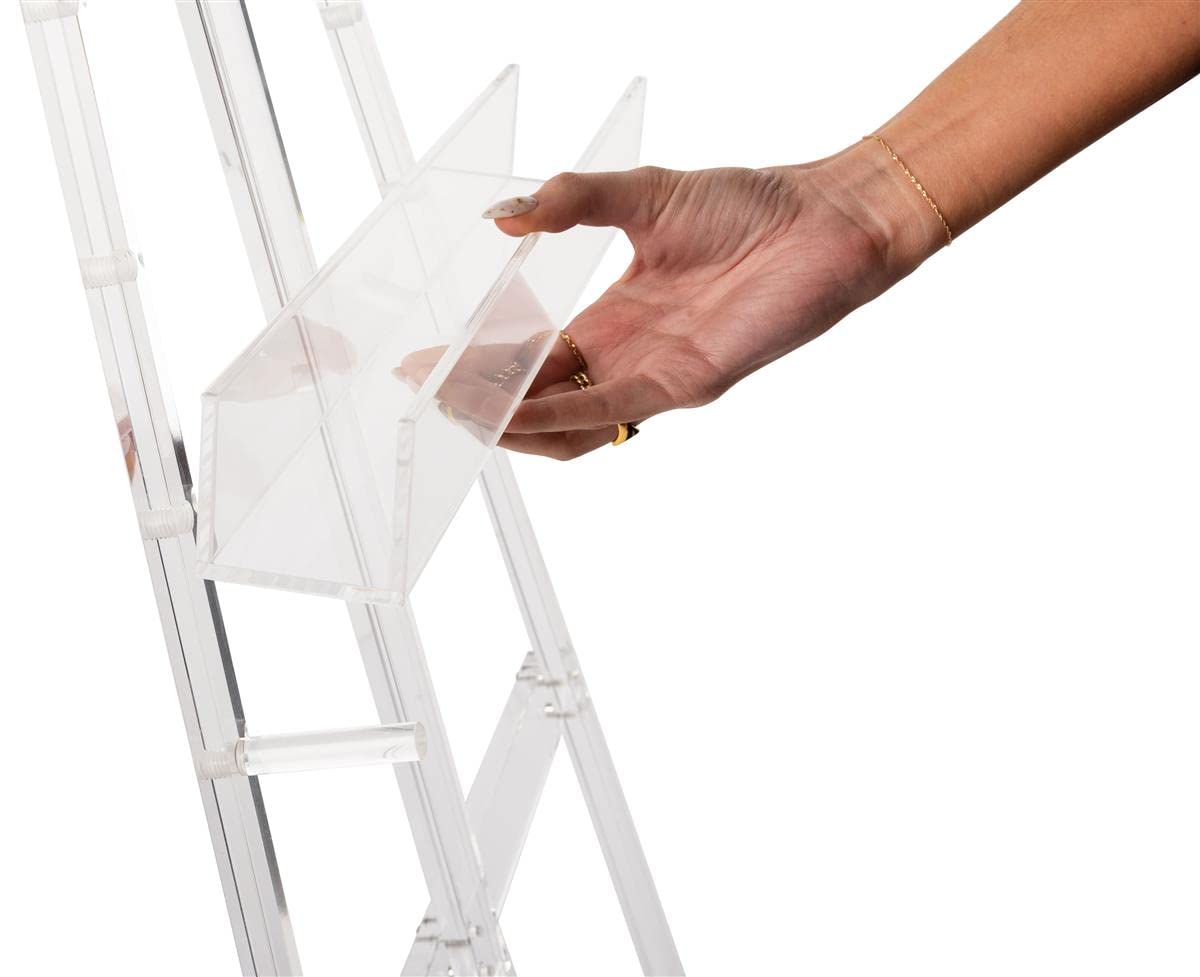 Displays2go Acrylic Display Easel for Floor, Folding Design, Height Adjustable Pegs - Clear (ACEASFLAFA)