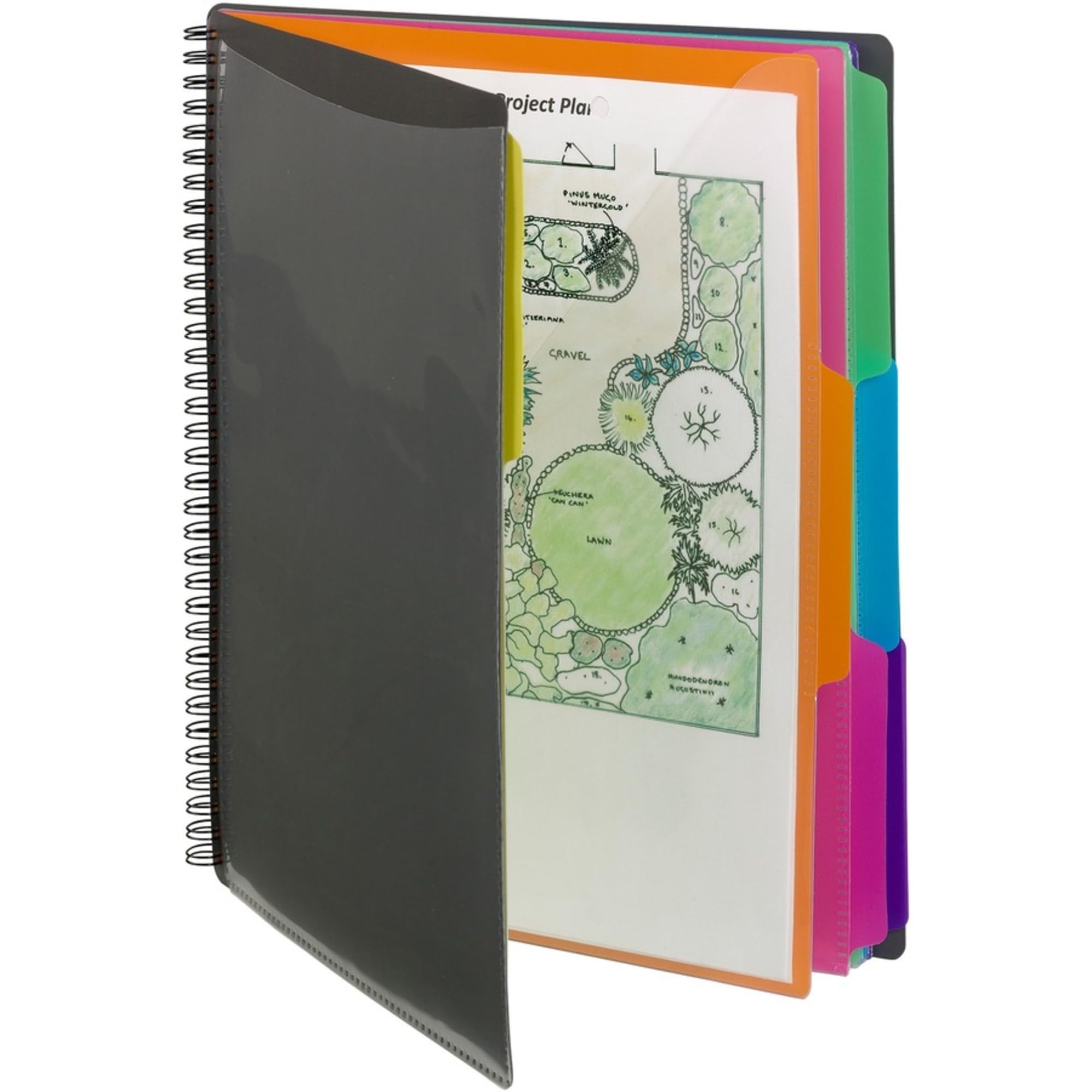 Smead 12 Pocket Poly Project Organizer, Letter Size, 1/3-Cut Tab, Gray with Bright Colors (89207) (Pack of 1)