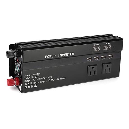 Car Power Inverter, 6000W DC 12V to AC 110V Car Power Inverter Converter USB Charger Adapter with LCD Display