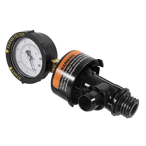 DearChan 98209800 High Flow Manual Relief Valve/Air Relief Manual Valve Assembly with Pressure Gauge, Replacement for Pool and Spa Filter