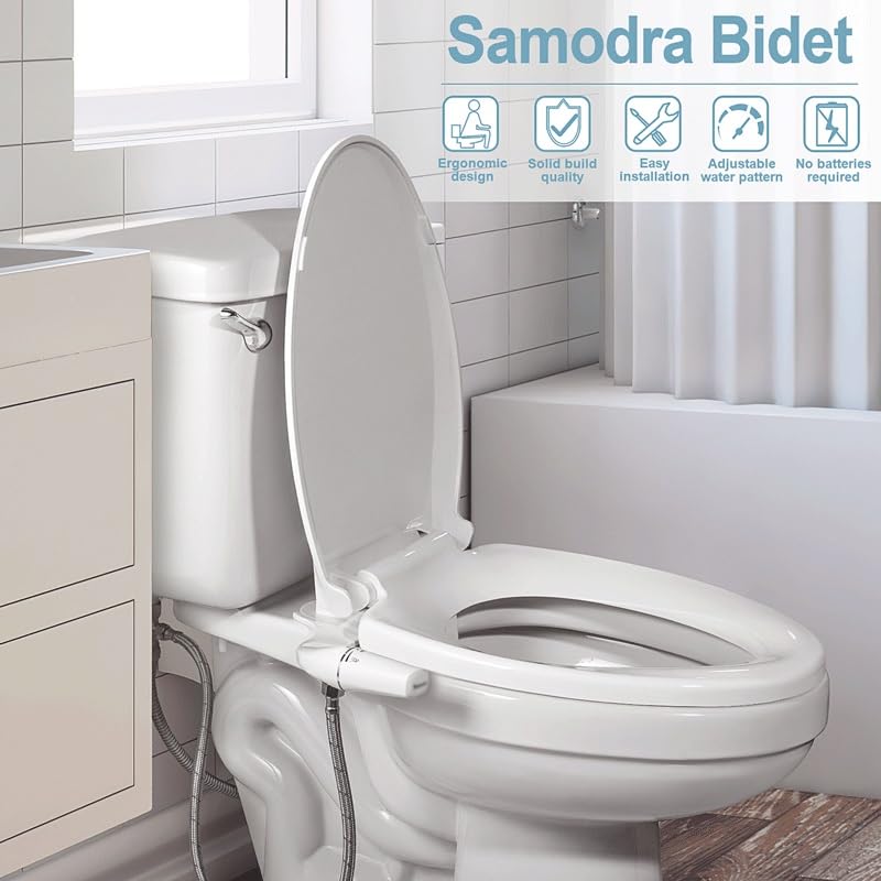 DFHBFG Bidet Attachment -Slim Toilet Seat Attachment Dual Nozzle Bidet Adjustable Water Pressure (Color : D, Size : 3/8)