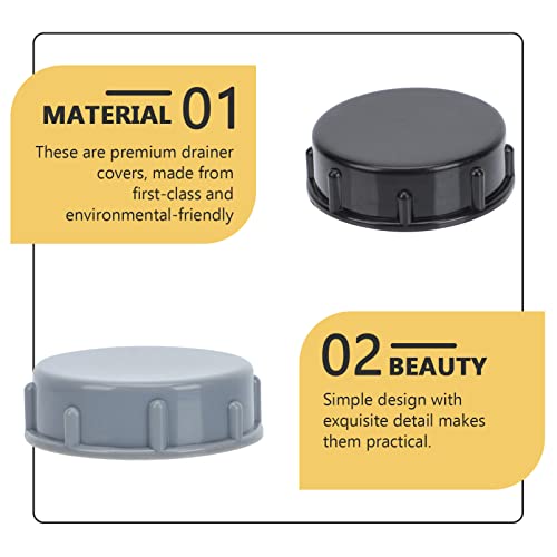 DEPILA Drain 6pcs Plastic Pipe Caps Hose Cap Pipe Fitting Cap Sewer Pipe Cap Tubing End Cap PVC Pipe Cap for Kitchen Drain Pipe 45MM Plug