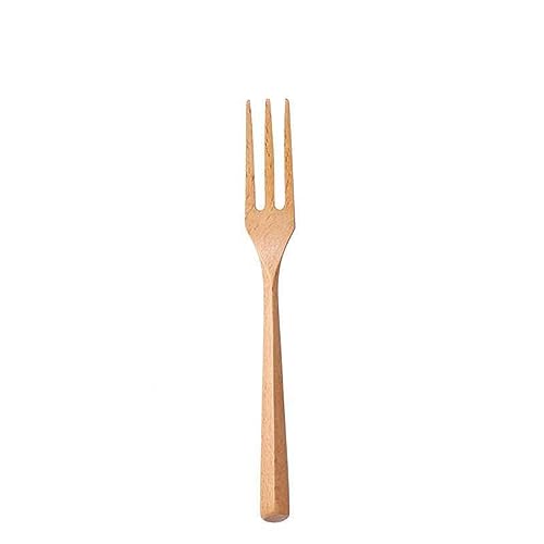 CAULO Wooden Spoon Fork Set Dessert Wooden Spoon Wooden Fork Student Portable Spoon Fork