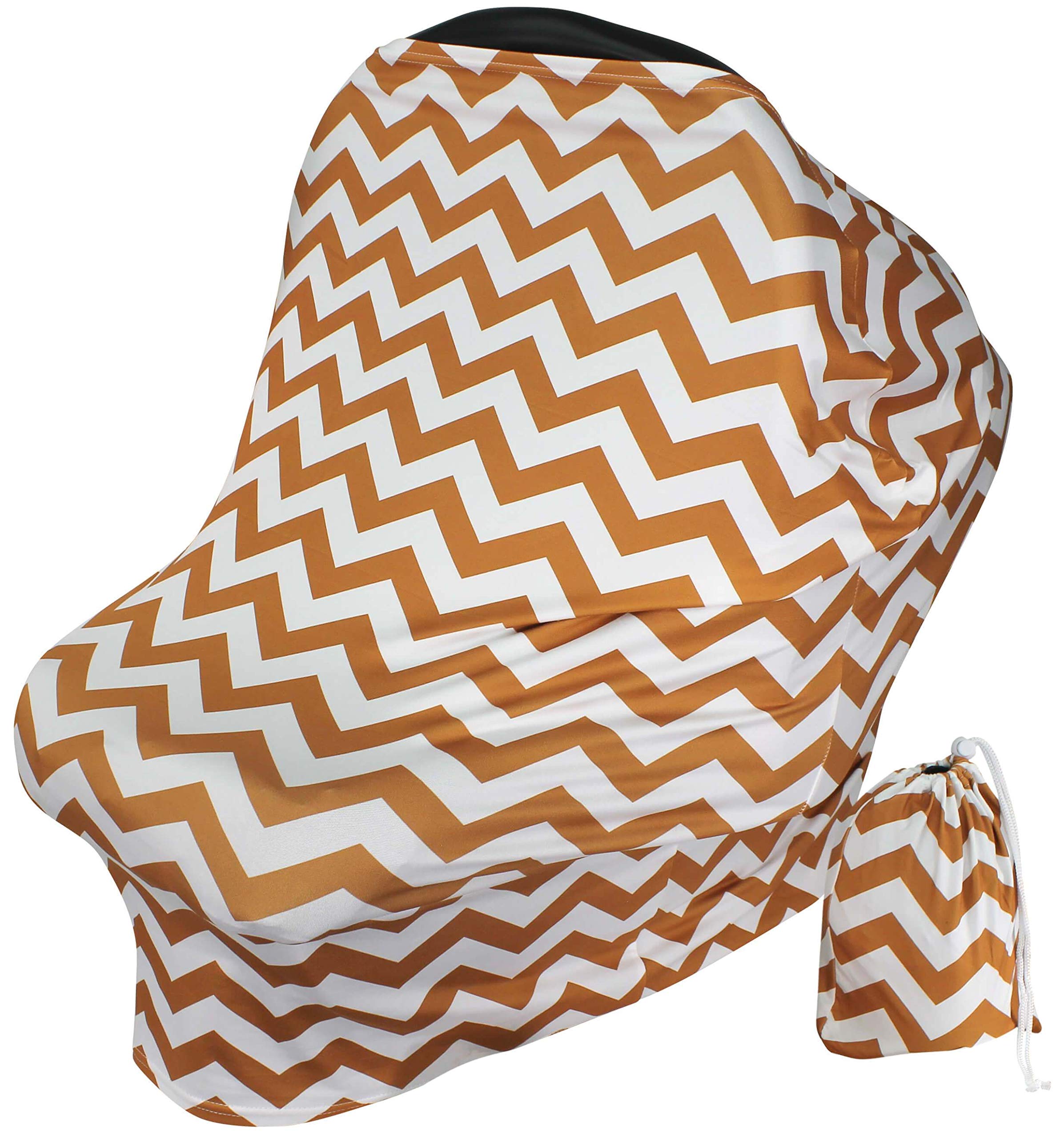 Car Seat Covers for Babies - Orange Zig Zag