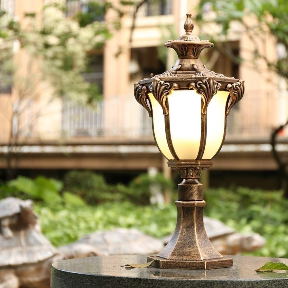 SMLZV Post Lights, Outdoor Waterproof Column Headlight European Outdoor Creative Terrace LED Villa Home Garden Courtyard Gate Wall Lamp