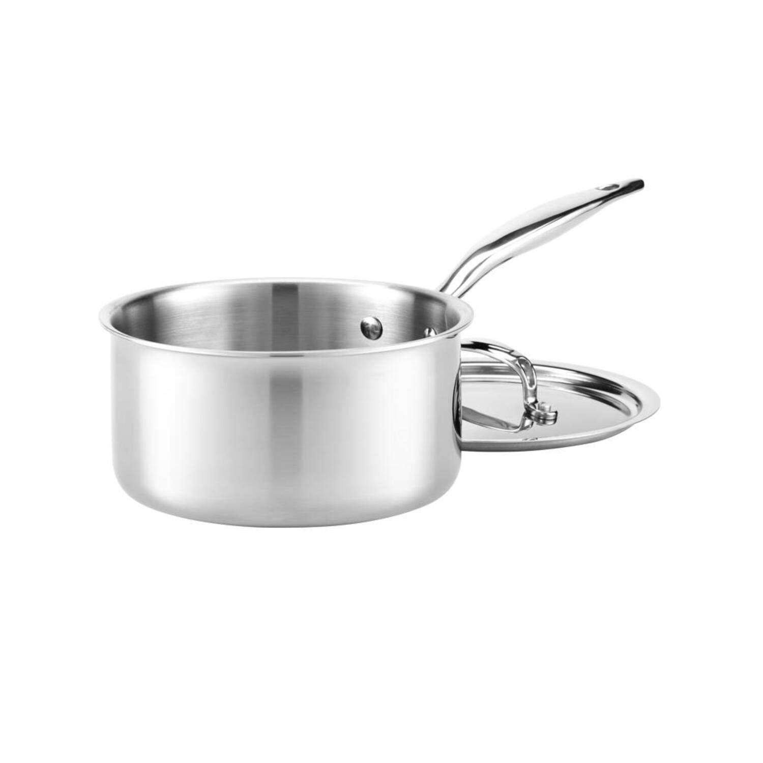 Heritage Steel 5 Piece Essentials Cookware Set | Made in USA | Titanium Series 316Ti Stainless Steel with 5-Ply Construction | Induction-Ready and Fully Clad