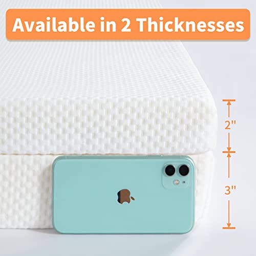 HOMBYS Memory Foam Massage Bed Mattress Topper with Removable Cover, Massage Table Mattress Topper with Elastic Bands, Non-Slip Lash Bed Cushion Only (Bed Not Included)