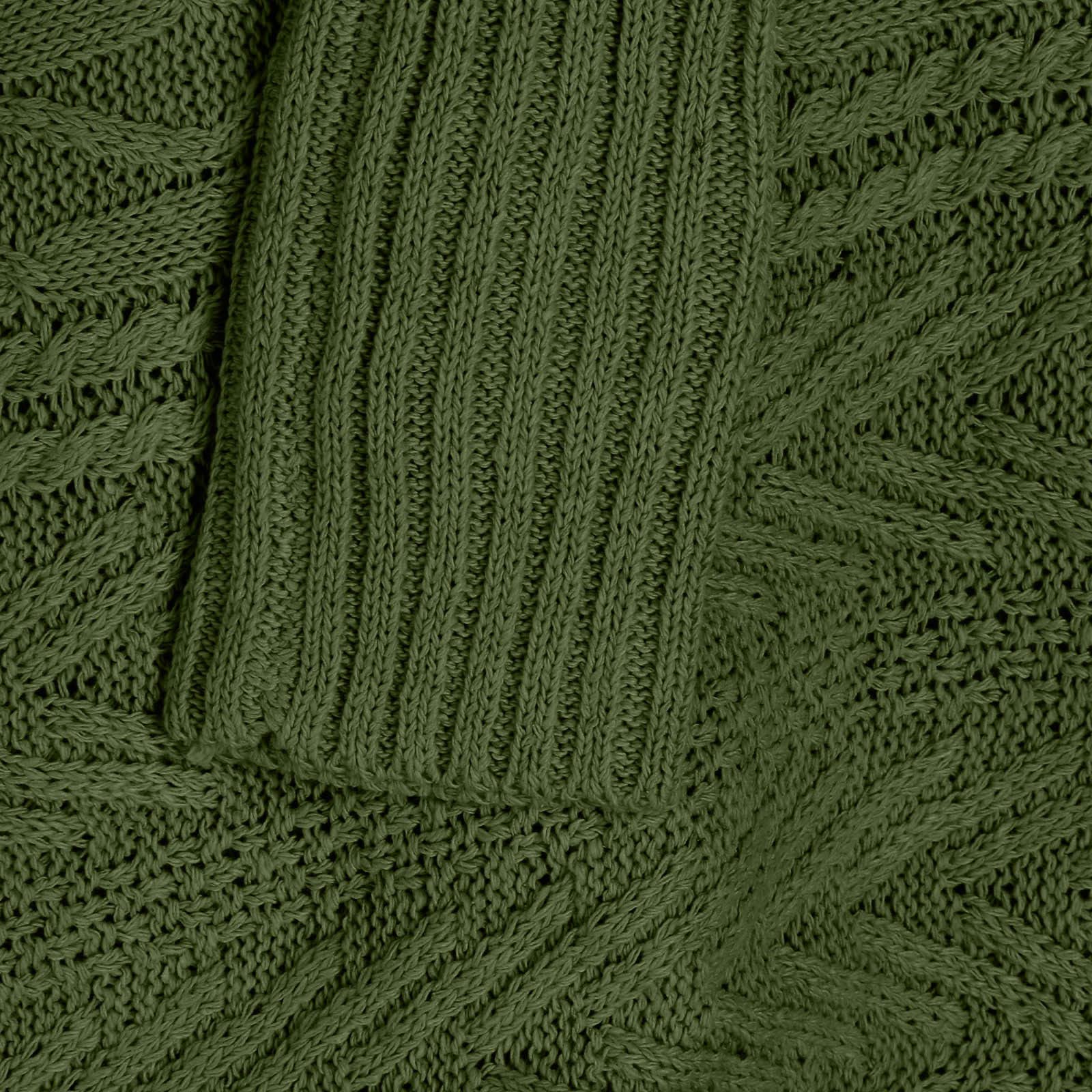 Casual Knitted Sweater Tops for Women Cable Knit Lantern Sleeve High Neck Sweaters Fall Winter Warm Pullover Jumpers Army Green