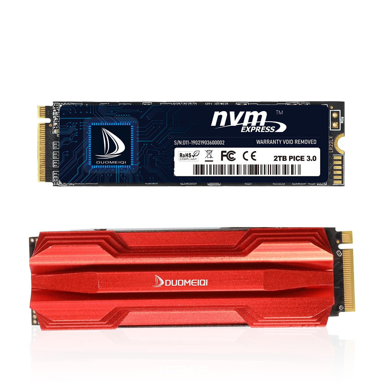 DUOMEIQI 2TB NVMe PCIe 3.0 Gen 3x4 NVMe 1.4 M.2 2280 Internal Gaming SSD High Performance Solid State Drive up to 3400MB/s for Desktop Laptop Computer 2TB PCIE3.0 NVME