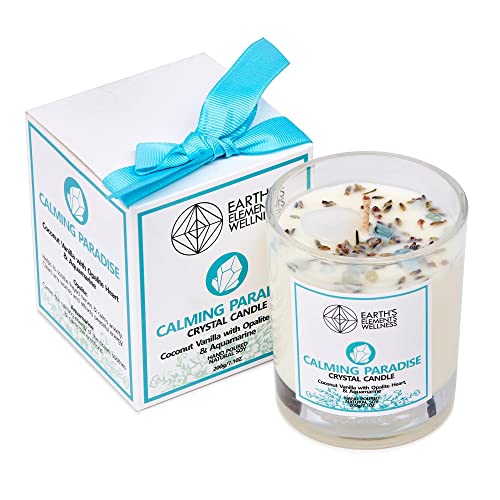 Earth's Elements Wellness Candle Calming Paradise Crystal Candle