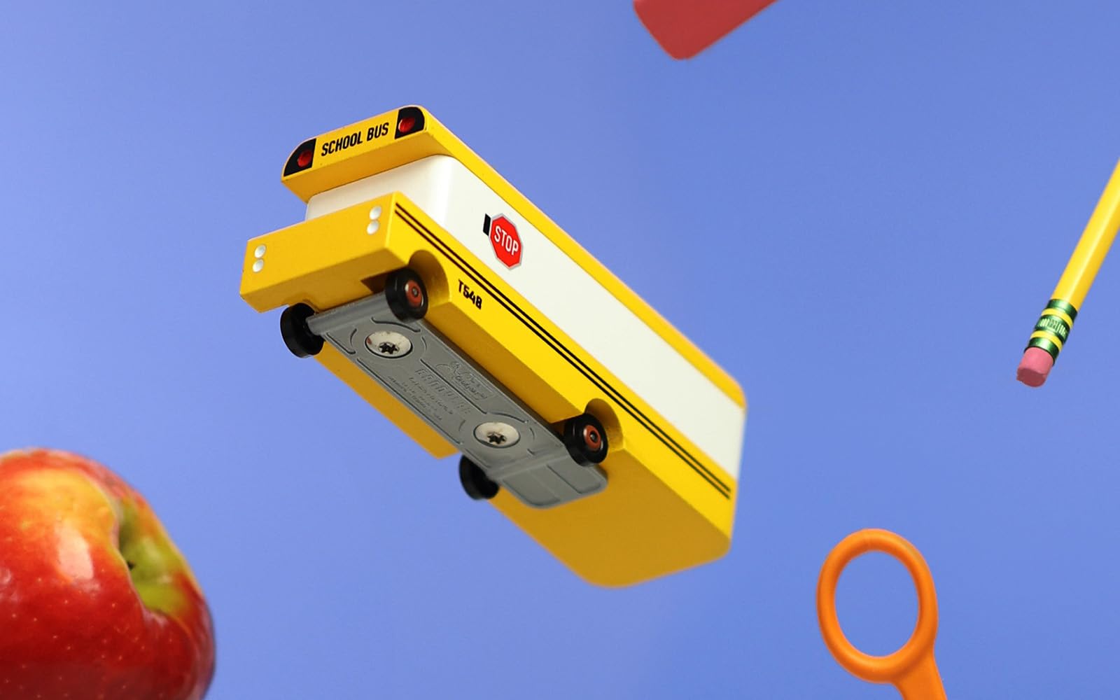 Candylab Toys - CANDYCAR® World Collection - Premium Handcrafted Wooden Car Toy - School Bus