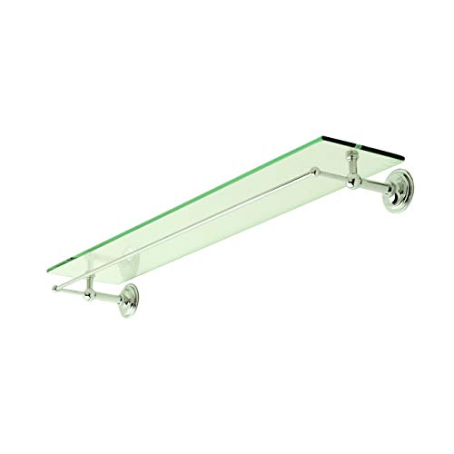 Ginger 2635T-24/PN London Terrace Gallery Rail, Polished Nickel, 24" Glass Shelf w/Straight Bar