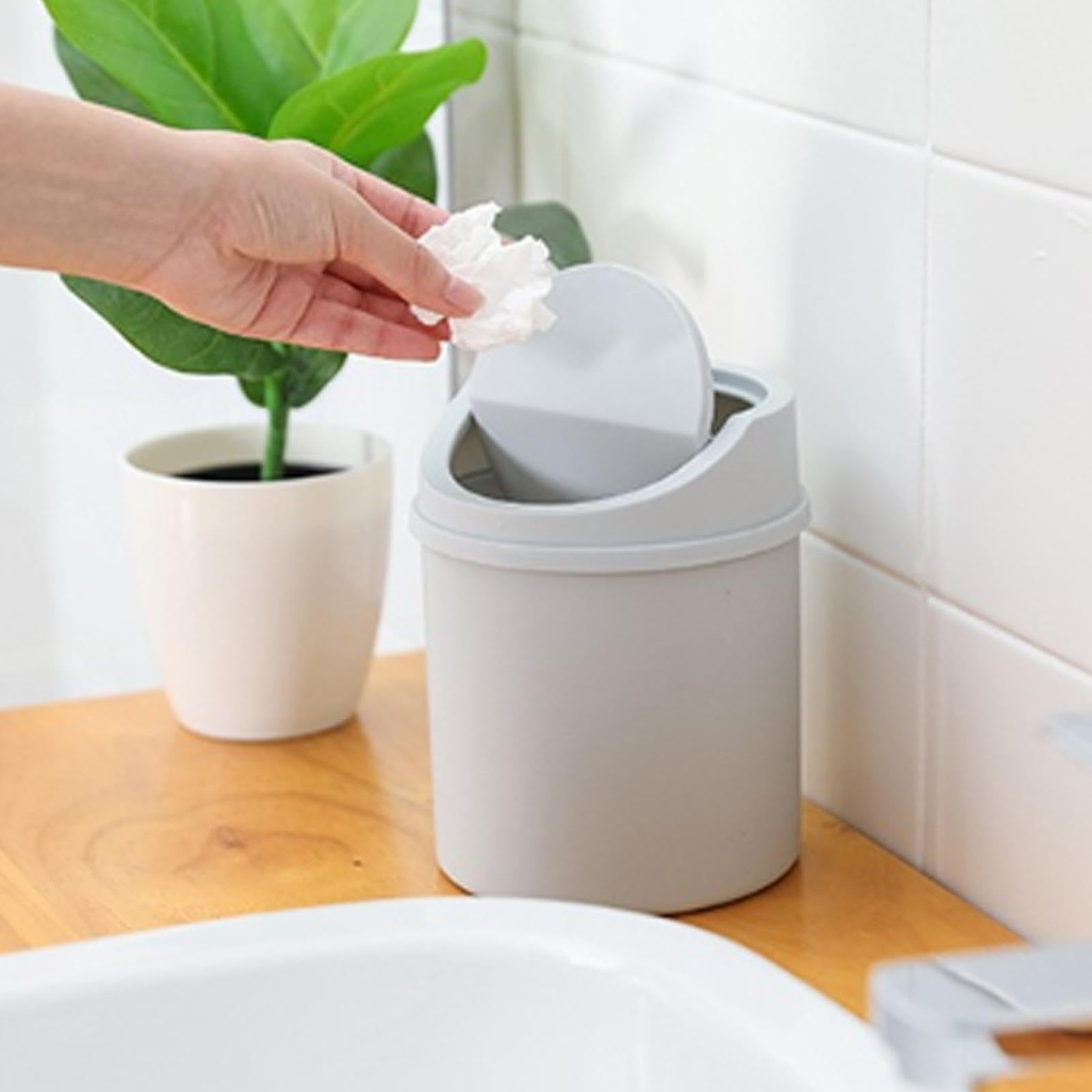 Desktop Garbage Can - Portable Funny Garbage Bin | Desk Trash Can with Lid | Swing-Lid Tiny Countertop Garbage Bin | Portable Garbage Waste Can for Bedrooms Dormitories Living Rooms Tables Desks