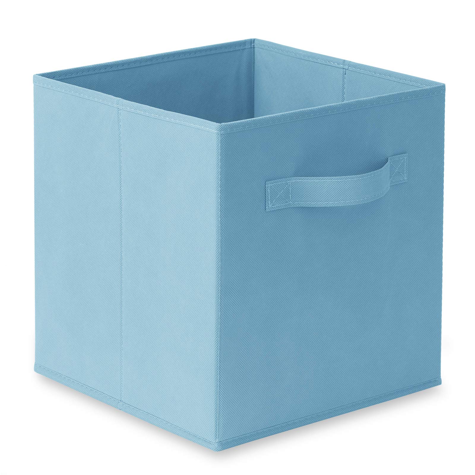 Casafield Set of 12 Collapsible Fabric Cube Storage Bins, Baby Blue - 11" Foldable Cloth Baskets for Shelves, Cubby Organizers & More