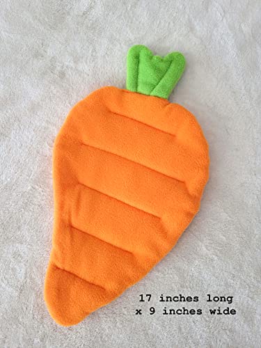 Guinea Pig Bed Mat Washable Pee Pad, Fleece Bedding for Rodent, Reusable Carrot Cage Liner for Rabbit, Hedgehog, Rat, Hamster or Small Animal