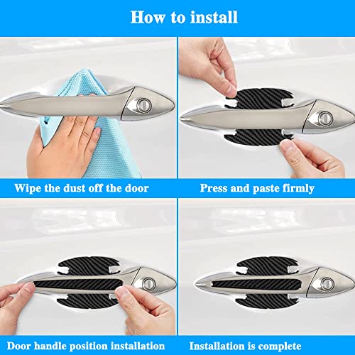 FQMY Car Door Handle Protector, Car Door Handle Scratch Protector Accessories, Universal Car Door Handle Cup Protector, Waterproof Anti-Scratch Car Paint Protective Films(14 Pieces) (Black)