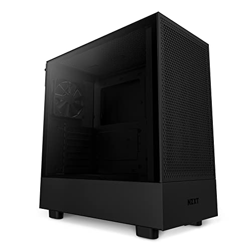 Intel Core i5-13600KF Desktop Processor 14 cores (6 P-cores + 8 E-cores) 24M Cache, up to 5.1 GHz & NZXT H5 Flow Compact ATX Mid-Tower PC Gaming-Case – High Airflow Perforated Front Panel – Black