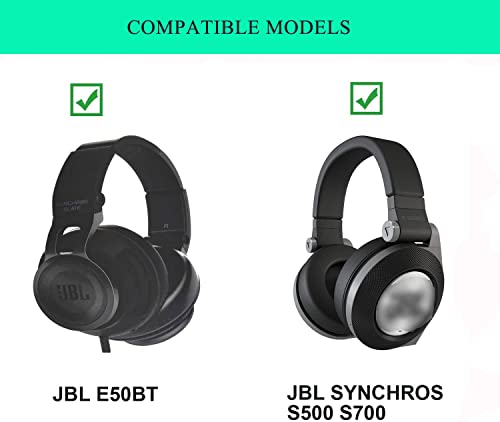 E50BT Replacement Ear Pad Earpad Cushion Cover Compatible with JBL SYNCHROS E50BT E50 S500 S700 Wireless Headphones (Black)