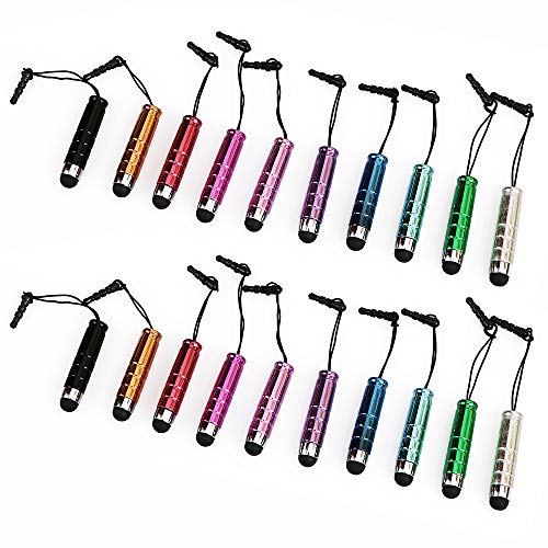homEdge Universal Stylus Pen in Bulk, Set of 20 Packs Portable Stylus Pens with 3.5mm Jack, Compatible with All Device with Capacitive Touch Screen โ 10 Color