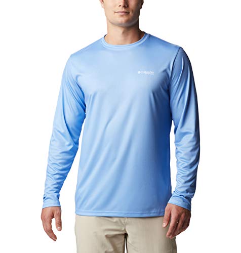 Columbia Men's Terminal Tackle PFG State Fish Flag Long Sleeve, White Cap/North Carolina, X-Large